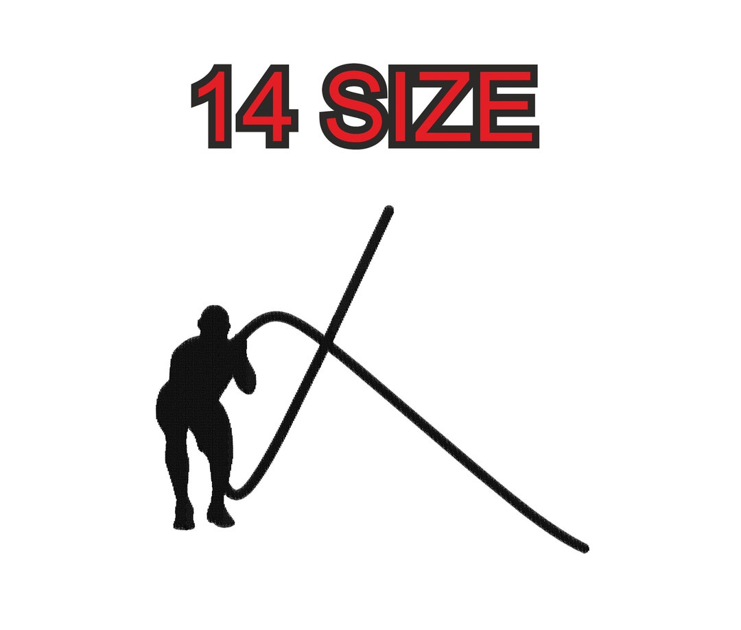 Embroidery Design Fitness Bodybuilding Rope Multiple Size Silhouette Patch Instant Download ...