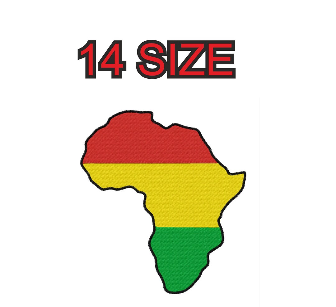 Multiple Size Embroidery Design Africa Map Rasta Reggae Instant ...