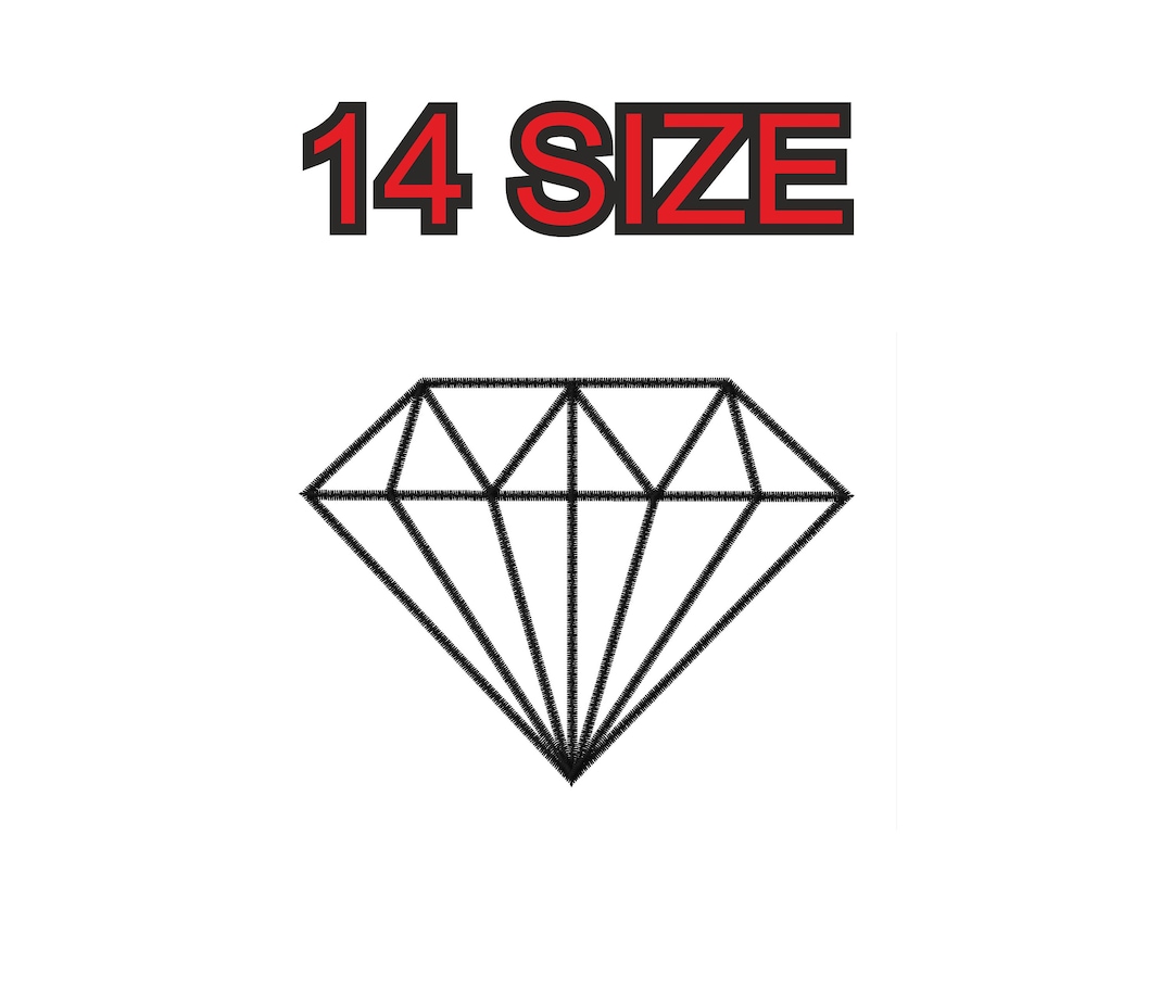 Embroidery Design Diamond Multiple Size Silhouette Patch Instant ...