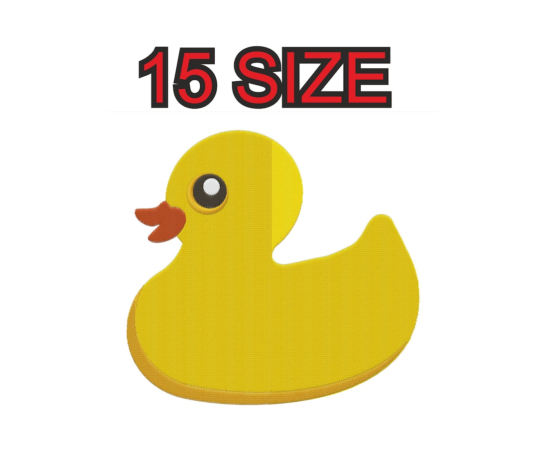Embroidery Design Rubber Duck Ducky Multiple Size Silhouette Patch Instant Download Files ...