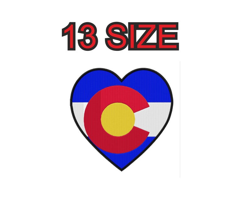 Embroidery Design Flag Colorado Heart Country Multiple Size Patch ...
