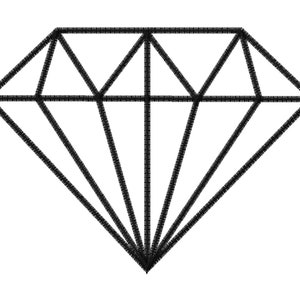 Embroidery Design Diamond Multiple Size Silhouette Patch Instant ...