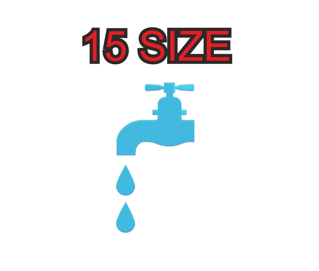 Embroidery Design Water Tap Plumber Multiple Size Silhouette Patch ...