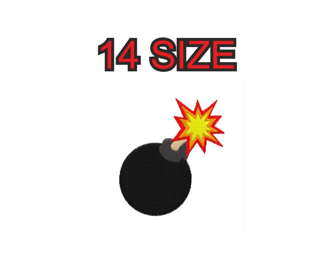 Multiple Size Embroidery Design Bomb Explosive Boom Instant Download ...