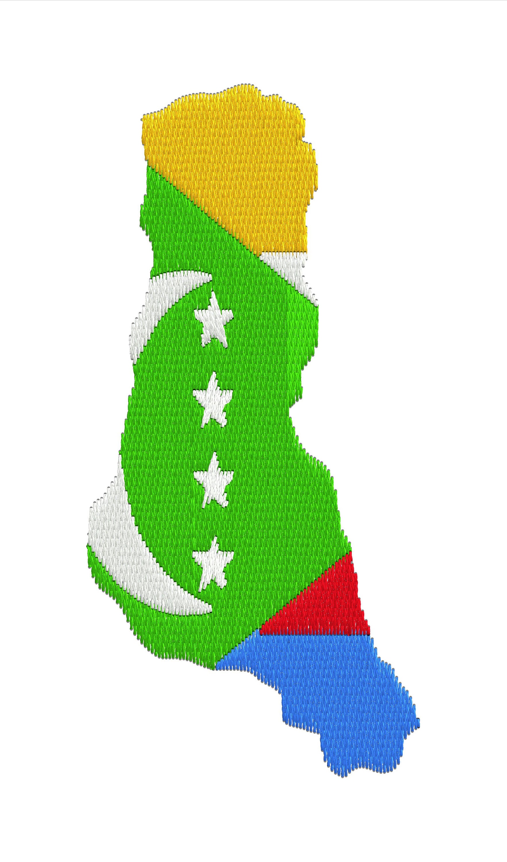 Multiple Size Embroidery Machine Flag Banner Comoros Country Design ...