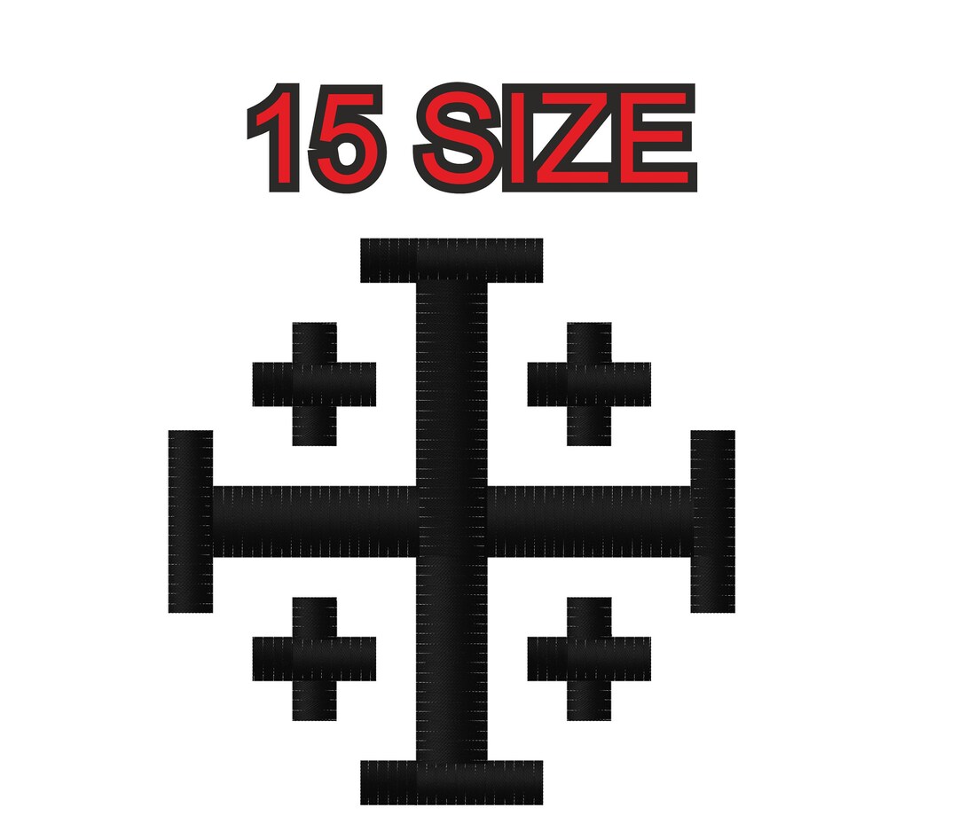 Embroidery Design Jerusalem Cross Christian Templar Knights Multiple ...