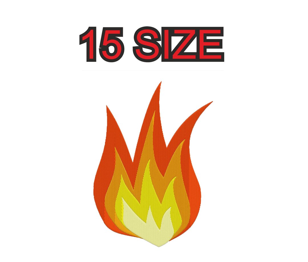 Multiple Size Embroidery Design Flame Camp Fire Patch Instant Download ...
