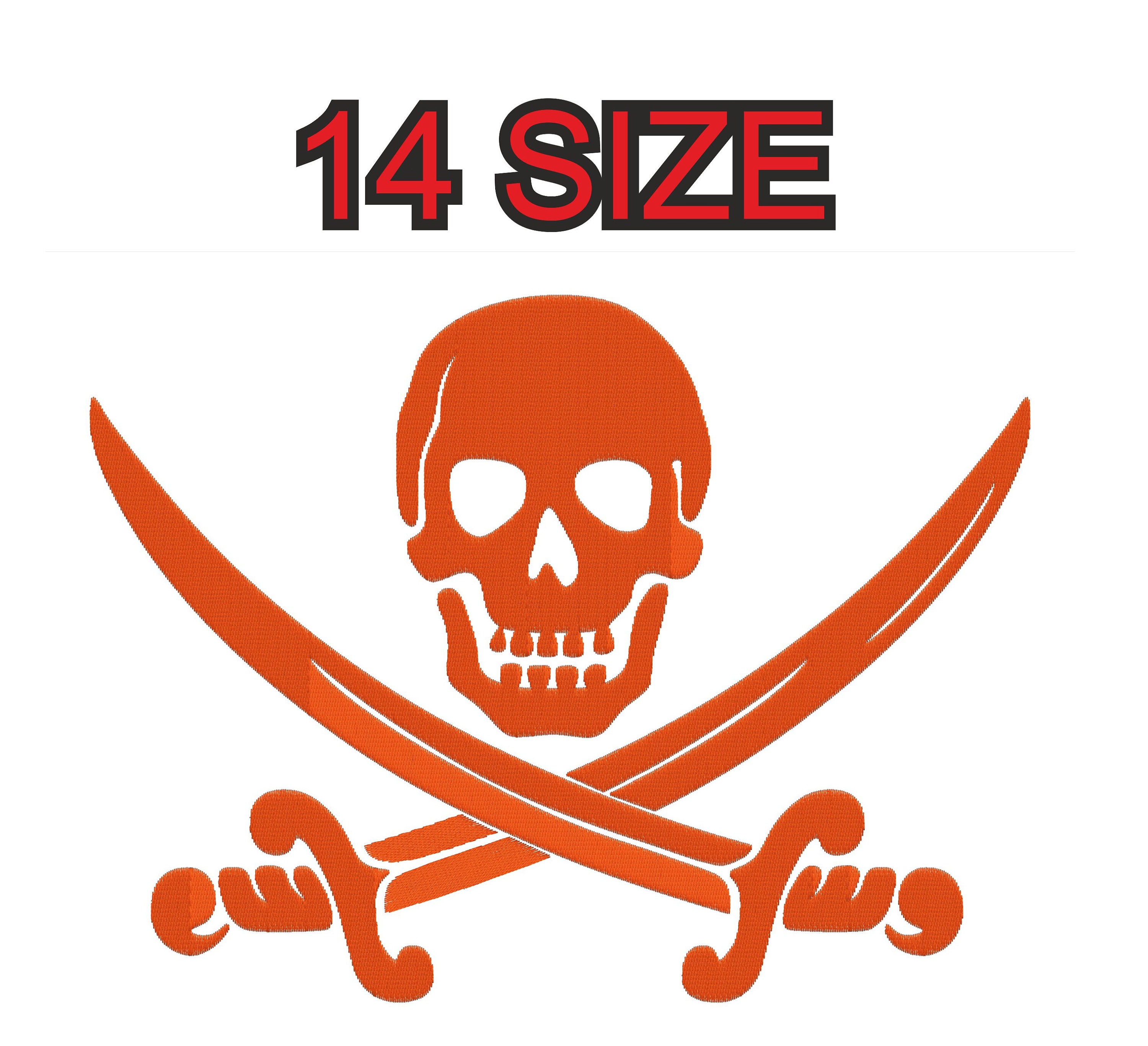 Embroidery Design Pirate Jack Rackham Crossbones Multiple Size ...