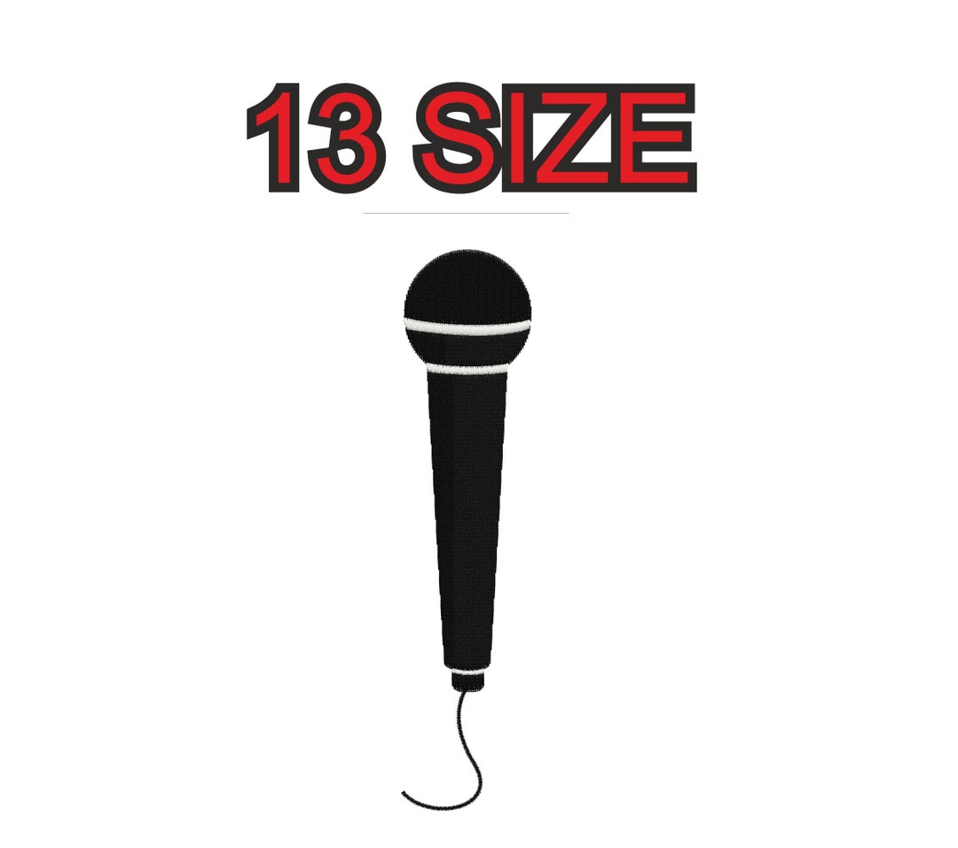 Multiple Size Embroidery Design Microphone Patch Instant Download Files ...