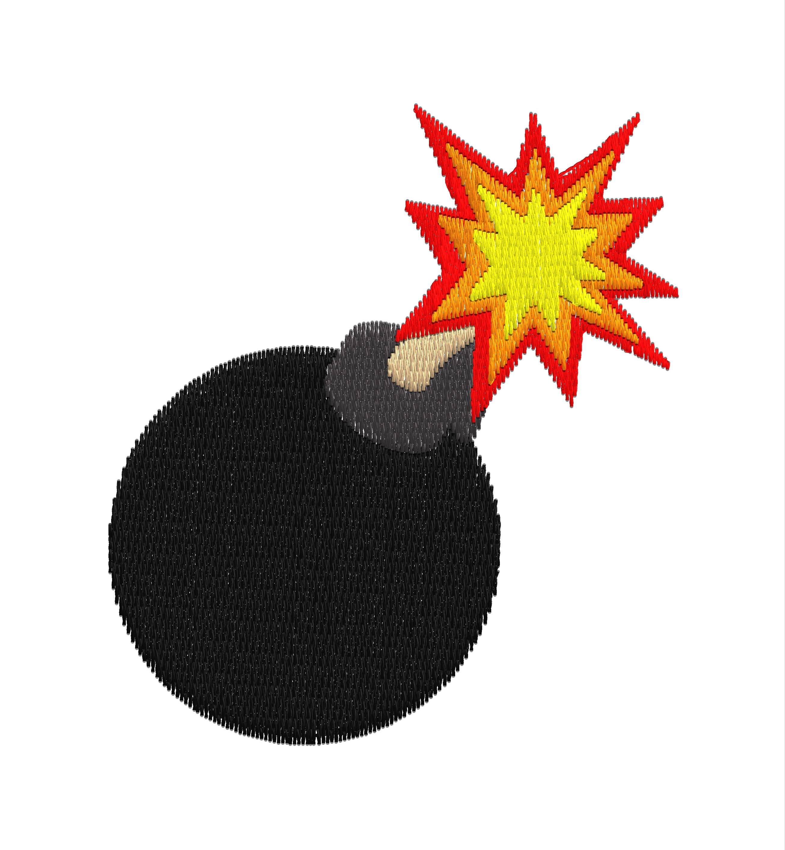 Multiple Size Embroidery Design Bomb Explosive Boom Instant Download ...