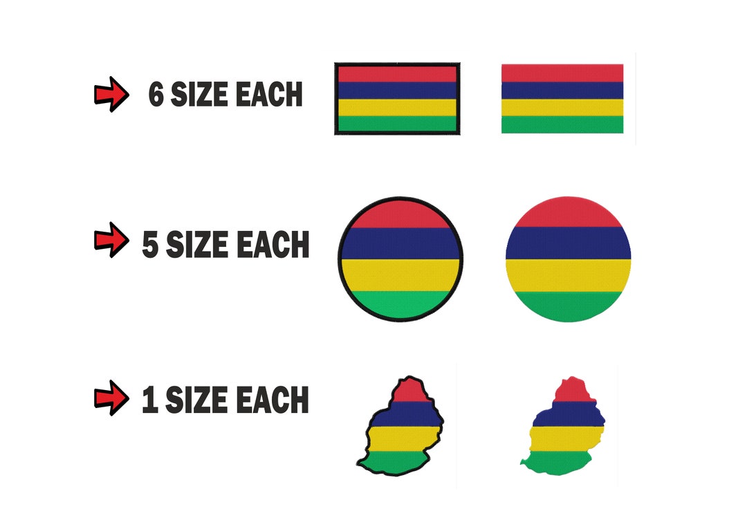 Multiple Size Embroidery Machine Flag Banner Mauritius Country Design ...