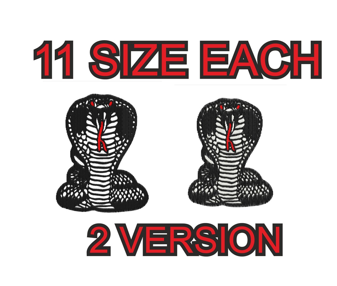 Multiple Size Embroidery Design Snake King Cobra Instant Download Files ...