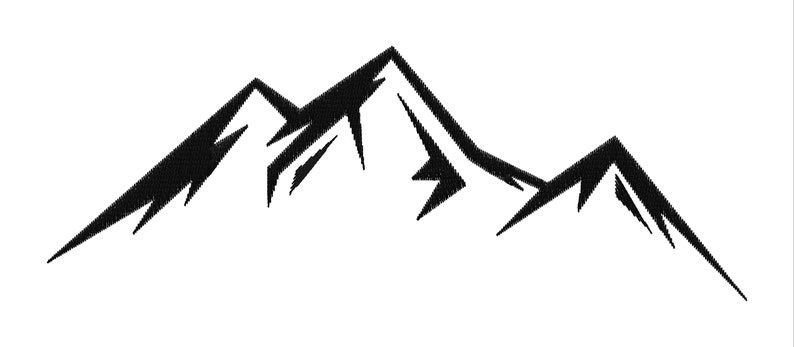 Embroidery Design Mountain Snow Outline Multiple Size Silhouette Patch ...