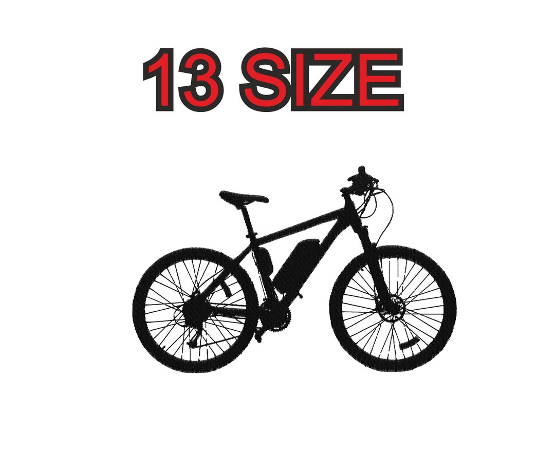 Embroidery Design Bicycle Vtt Electric Bike Multiple Size Silhouette ...