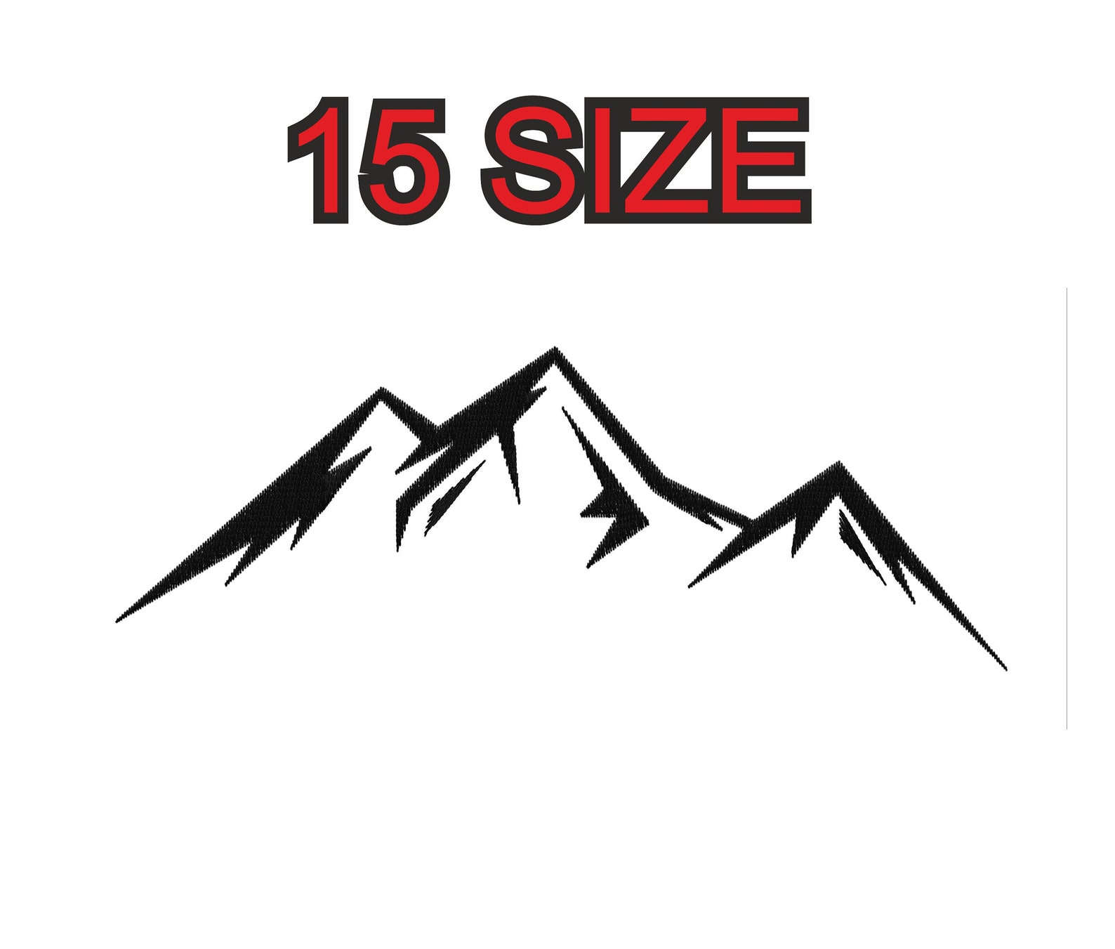 Embroidery Design Mountain Snow Outline Multiple Size Silhouette Patch ...