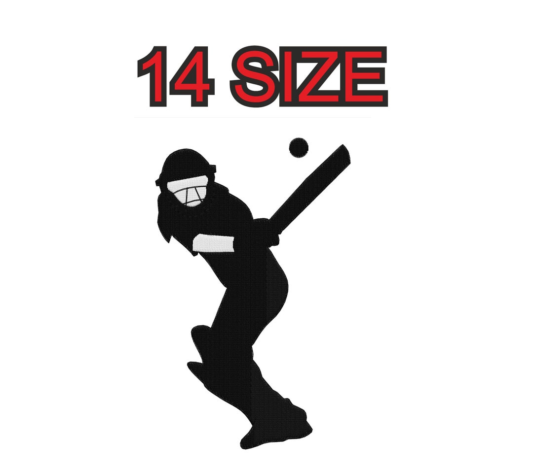Embroidery Design Cricket Multiple Size Silhouette Patch Instant ...