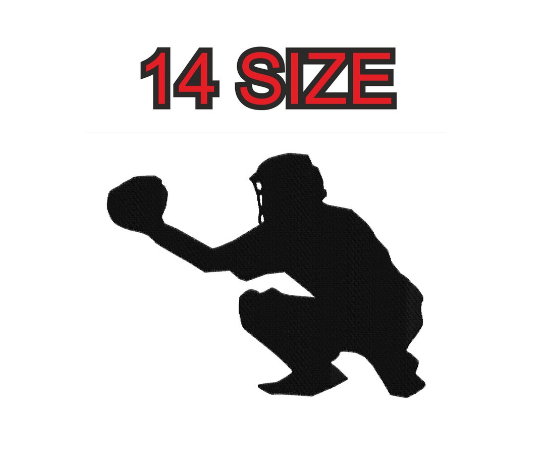 Embroidery Design Baseball Multiple Size Silhouette Patch Instant ...