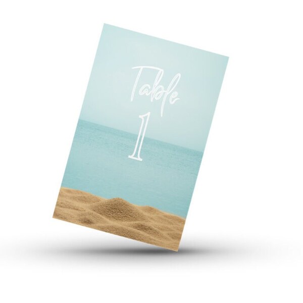 Beach Wedding Table Numbers - Etsy