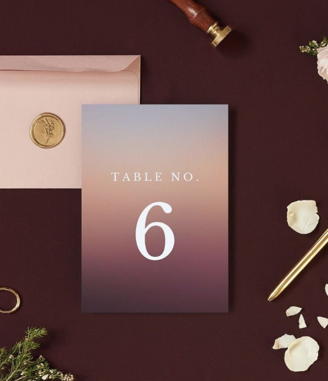 Maroon Ombre Wedding Table Numbers - Etsy