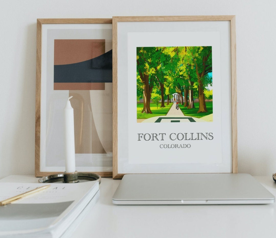Minimalist Colorado State University Oval Illustration (fort Collins ...