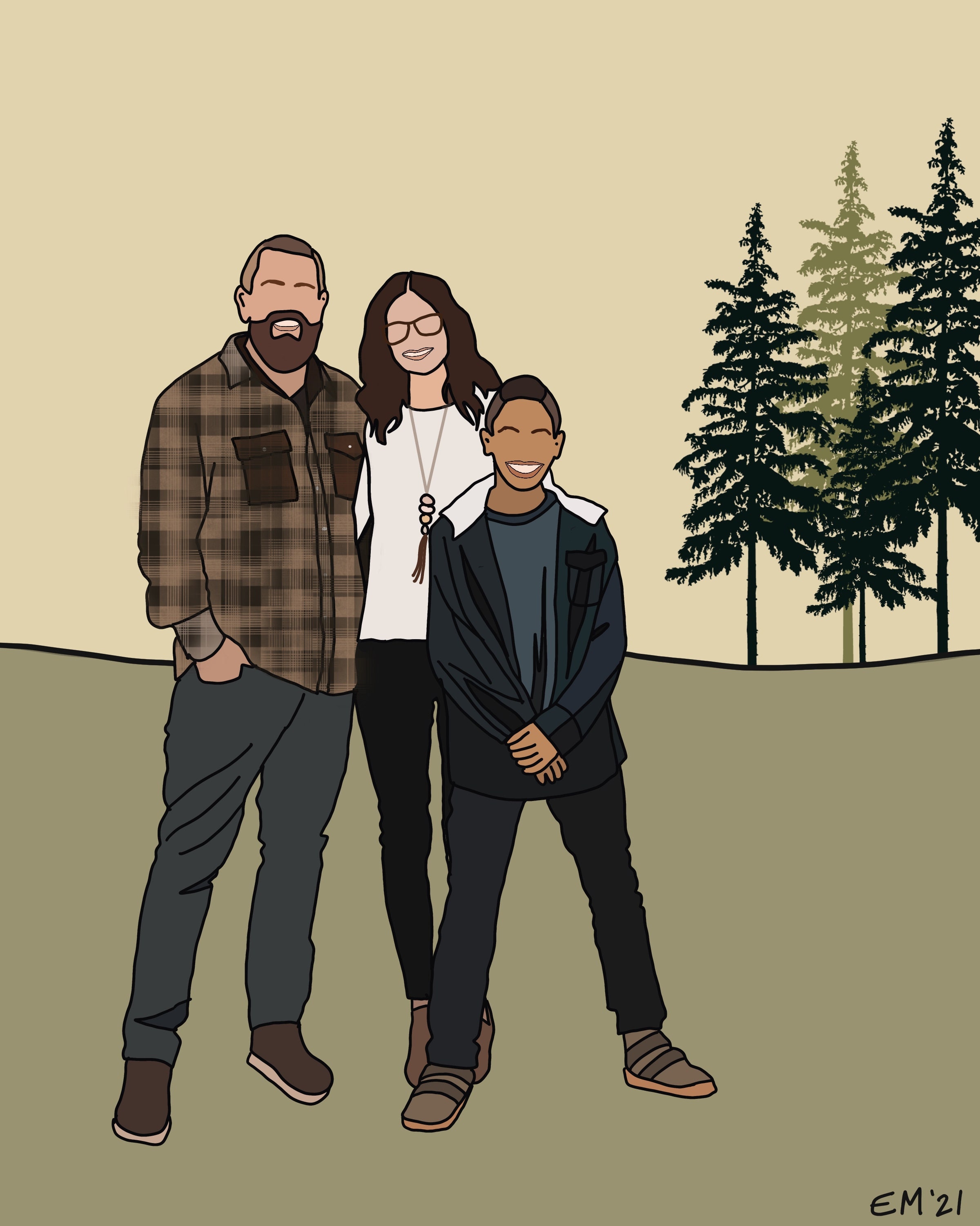 CUSTOM Digital Portrait solid Background - Etsy