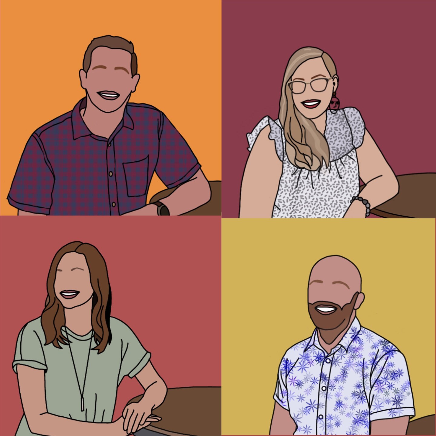 CUSTOM Digital Portrait solid Background - Etsy