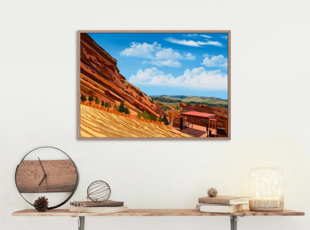Red Rocks Ampitheatre Digital Painting (instant Digital Download) - Etsy