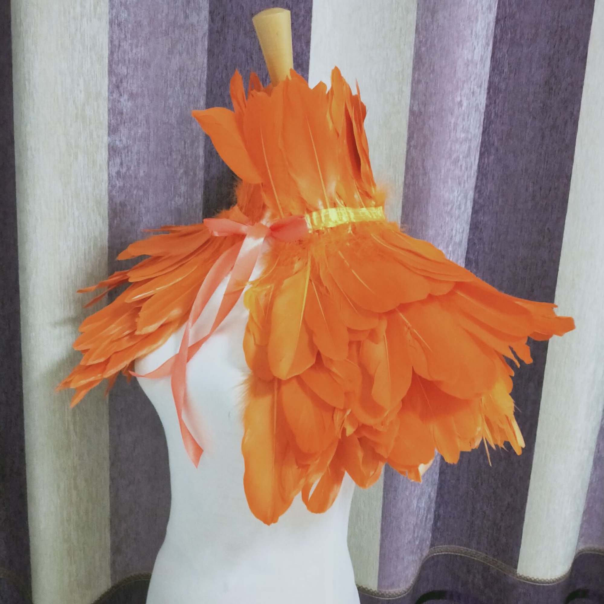 Deluxe Orange Feather Collar or Cape Fantasy Feather Collar - Etsy