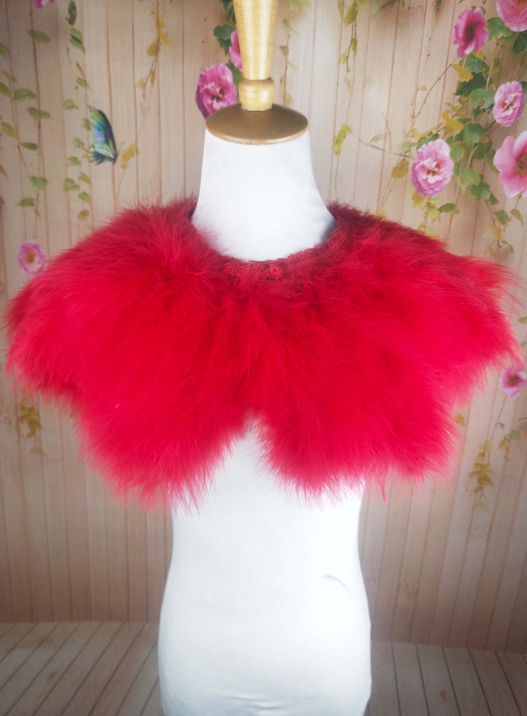 Deluxe Red Feather Collar or Cape Fantasy Feather Collar for - Etsy