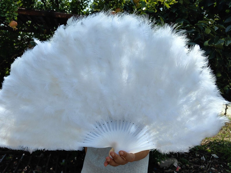 Feather Dance Burlesque Fans 32inchx18inch Wedding Bridal Feather ...