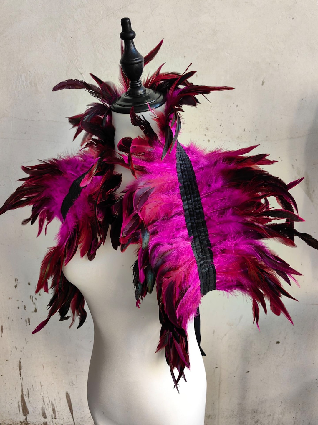 Deluxe Hot Pink Feather Collar or Cape, Fantasy Feather Collar for ...
