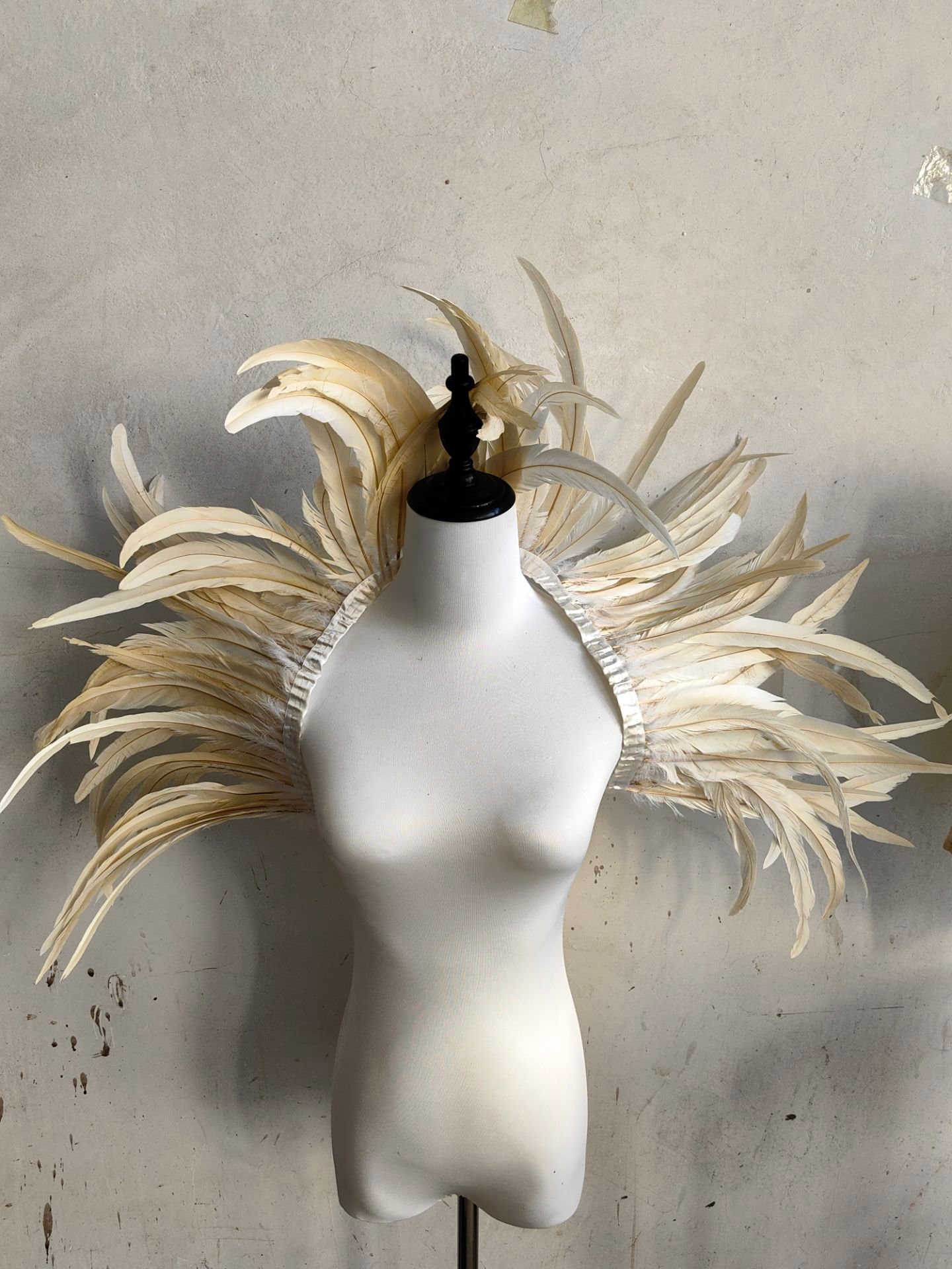 Deluxe off White Feather Collar or Cape, Fantasy Feather Collar for ...