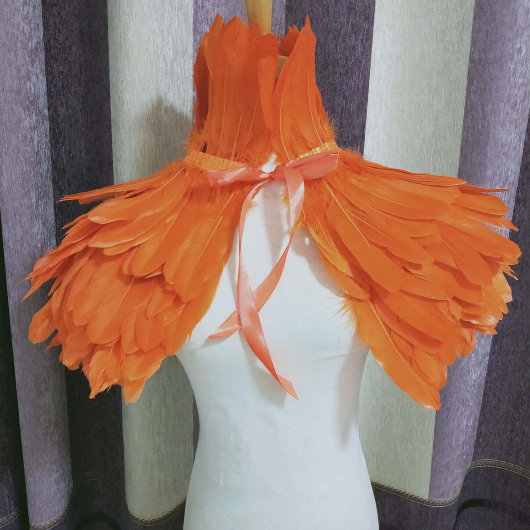 Deluxe Orange Feather Collar or Cape Fantasy Feather Collar - Etsy