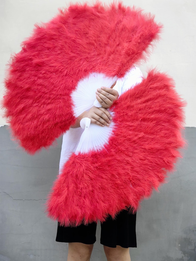 Feather Dance Burlesque Fans 32inchx18inch Wedding Bridal Feather ...