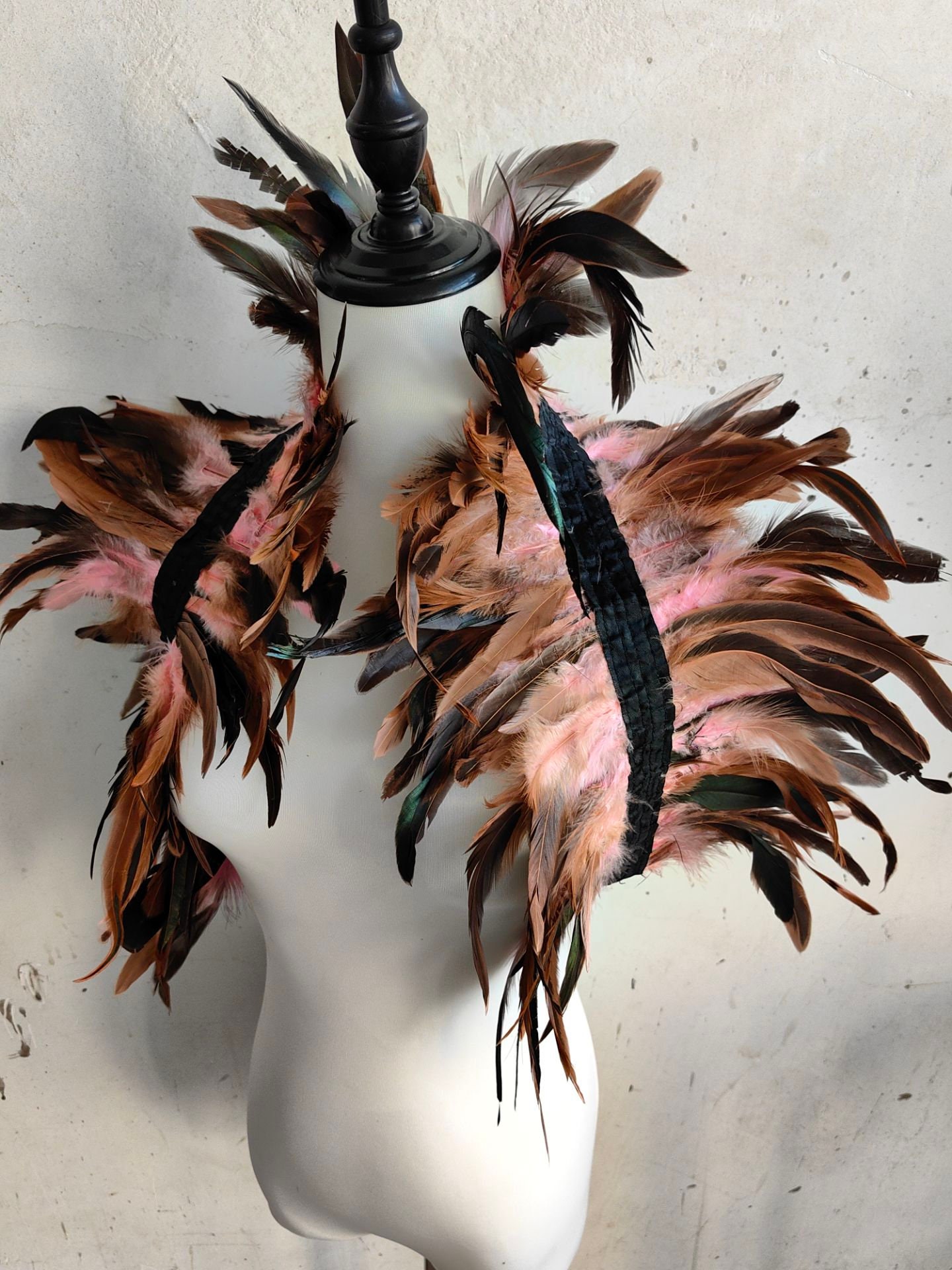 Deluxe Dirty Pink Pale Pink Feather Collar or Cape, Fantasy Feather ...