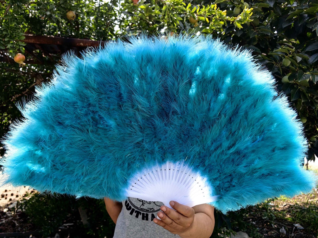 Feather Dance Burlesque Fans 32inchx18inch Wedding Bridal Feather ...