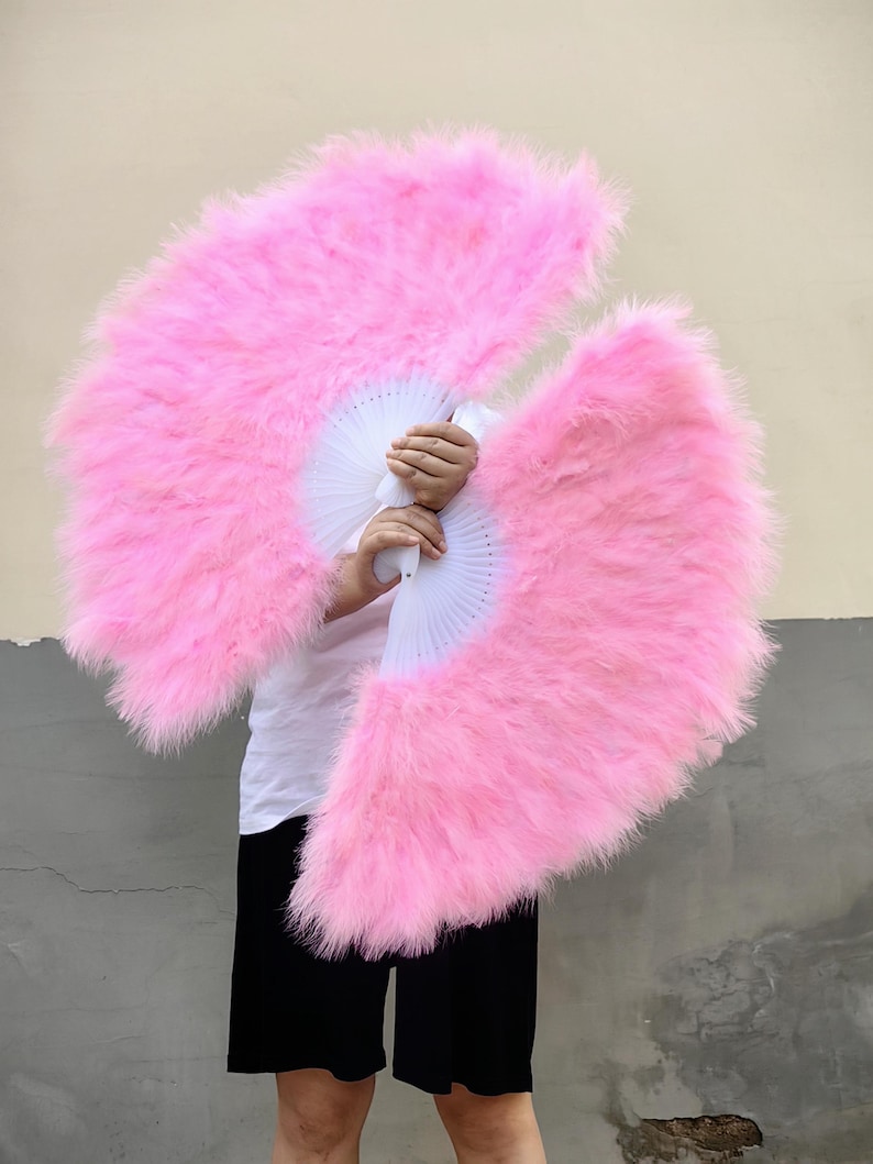 Feather Dance Burlesque Fans 32inchx18inch Wedding Bridal Feather ...