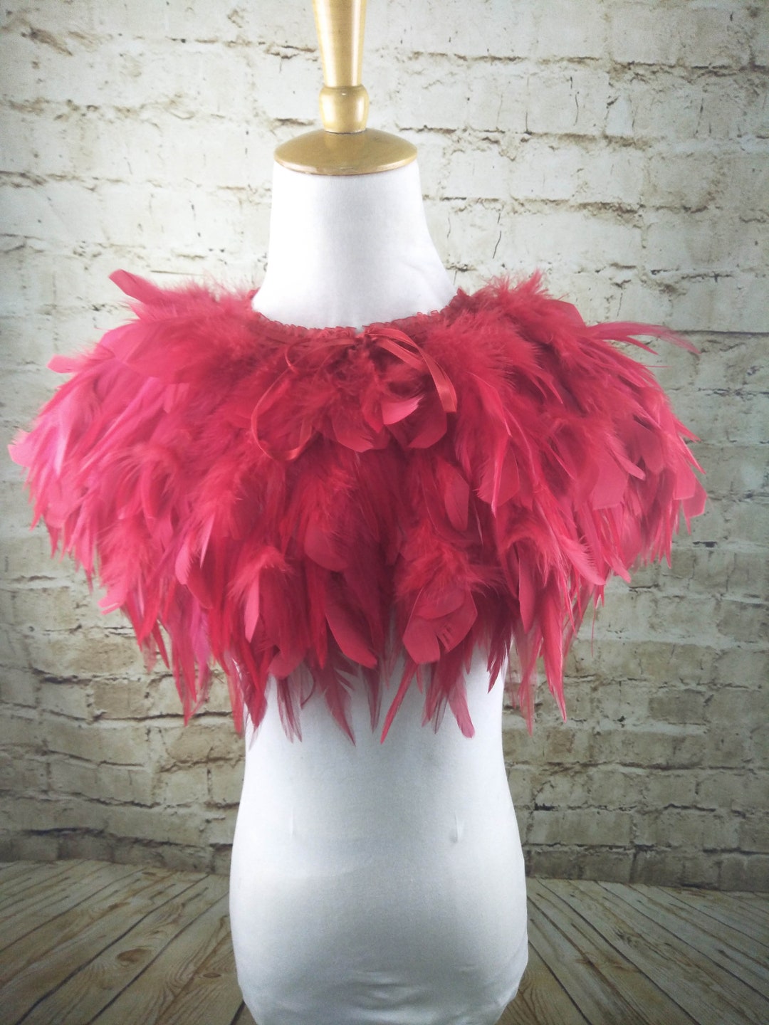 Deluxe Red Feather Collar or Cape, Fantasy Feather Collar for Events ...