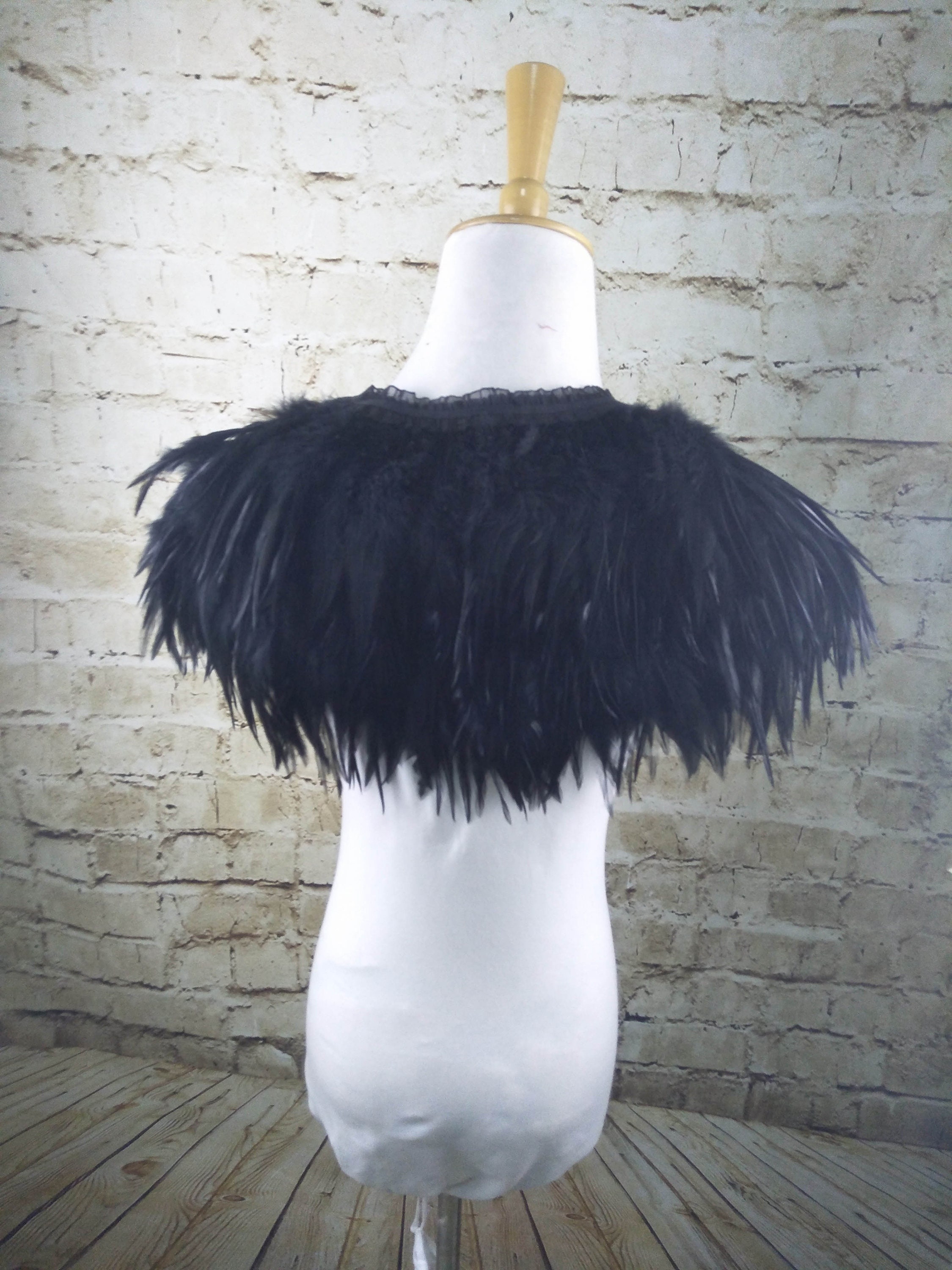 Deluxe Black Feather Collar or Cape Fantasy Feather Collar - Etsy