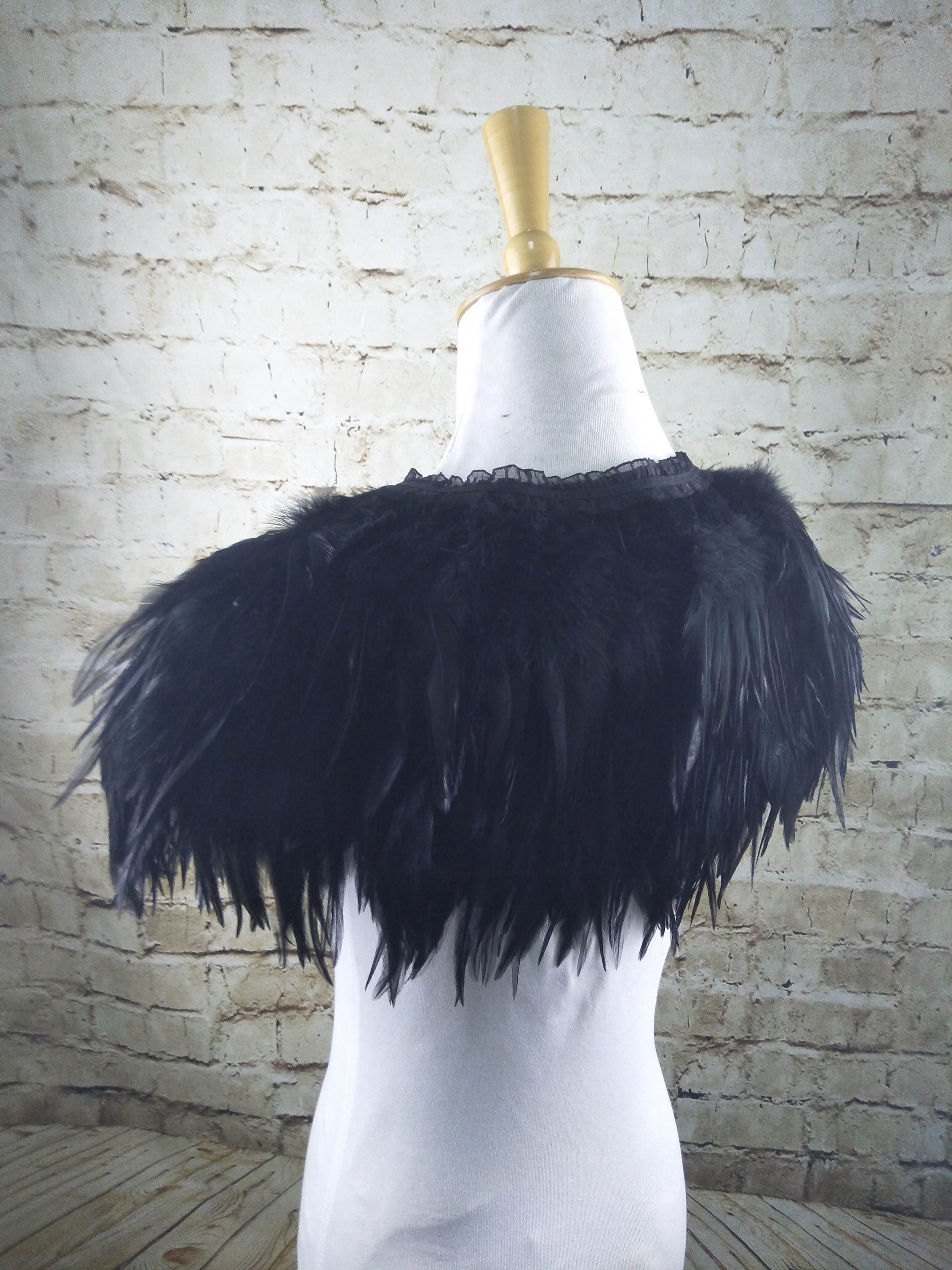 Deluxe Black Feather Collar or Cape Fantasy Feather Collar - Etsy