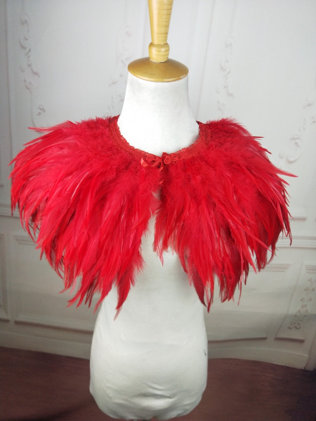 Deluxe Red Feather Collar or Cape Fantasy Feather Collar for - Etsy