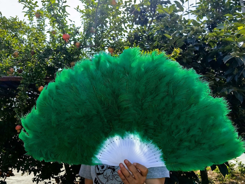 Feather Dance Burlesque Fans 32inchx18inch Wedding Bridal Feather ...