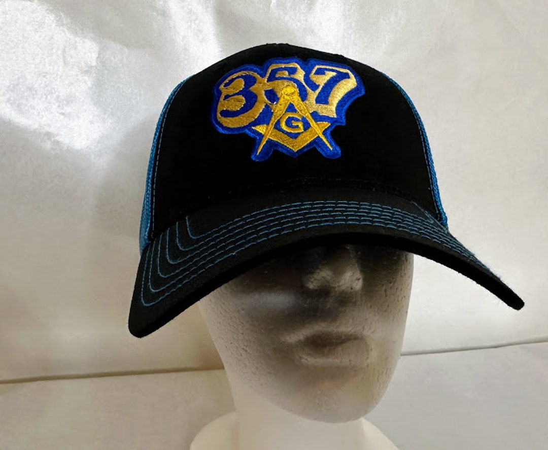 Freemason Masonic Custom 357 Embroidery on a Trucker Hat or a Flat Bill ...