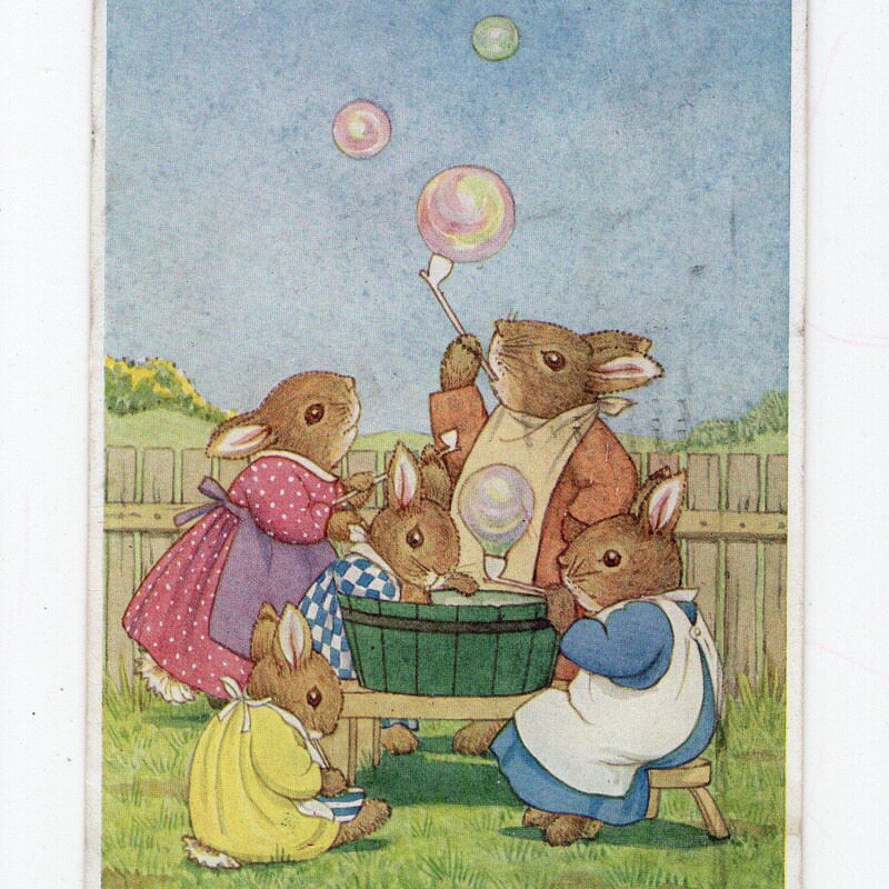 Rabbit Postcard - Etsy