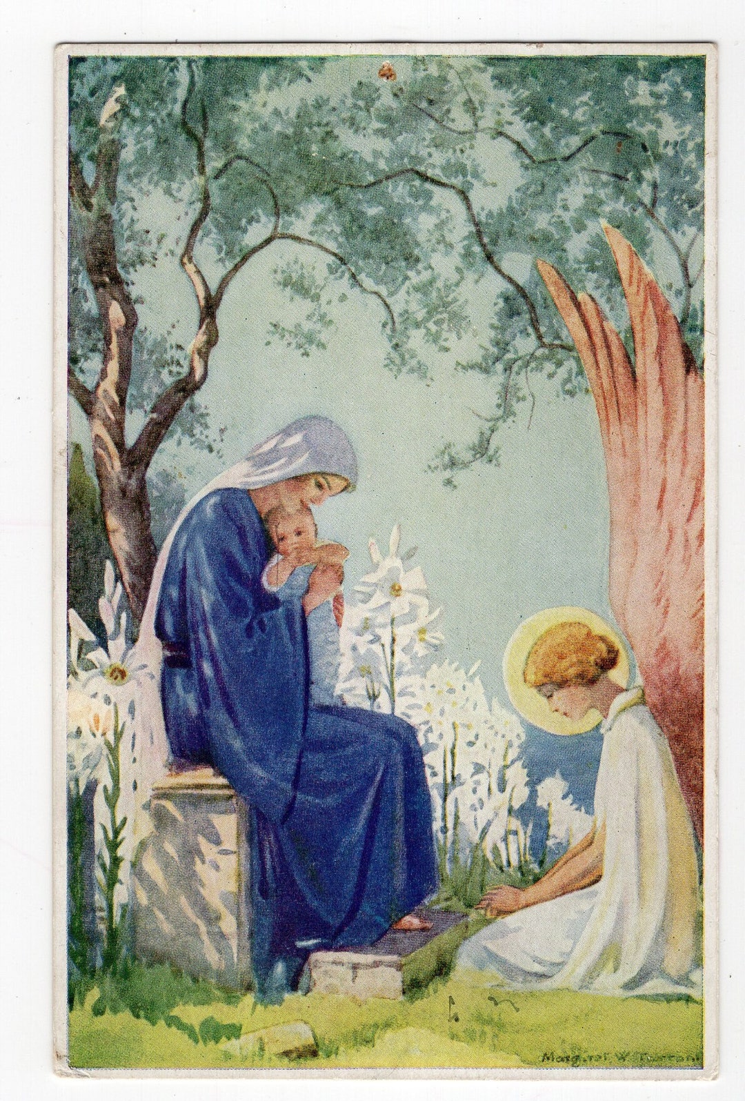 Vintage Margaret Tarrant Religious Postcard, Virgin Mary & Baby Jesus ...