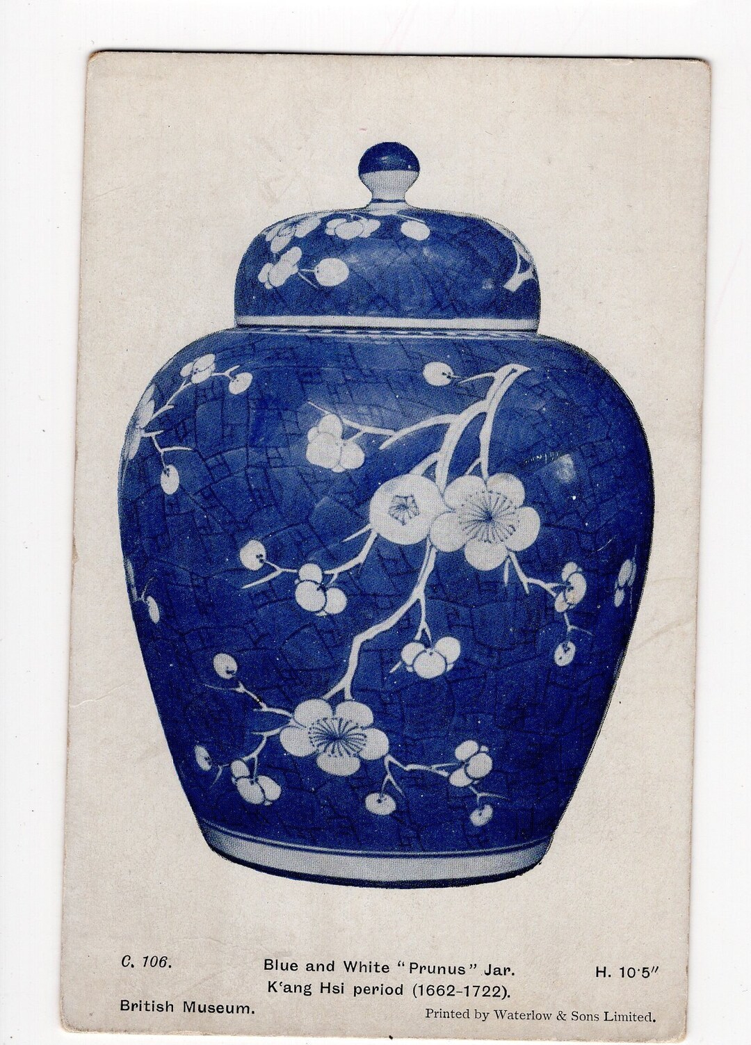 Antique Chinese Pottery Postcard Blue and White Ceramics, Blossom ...