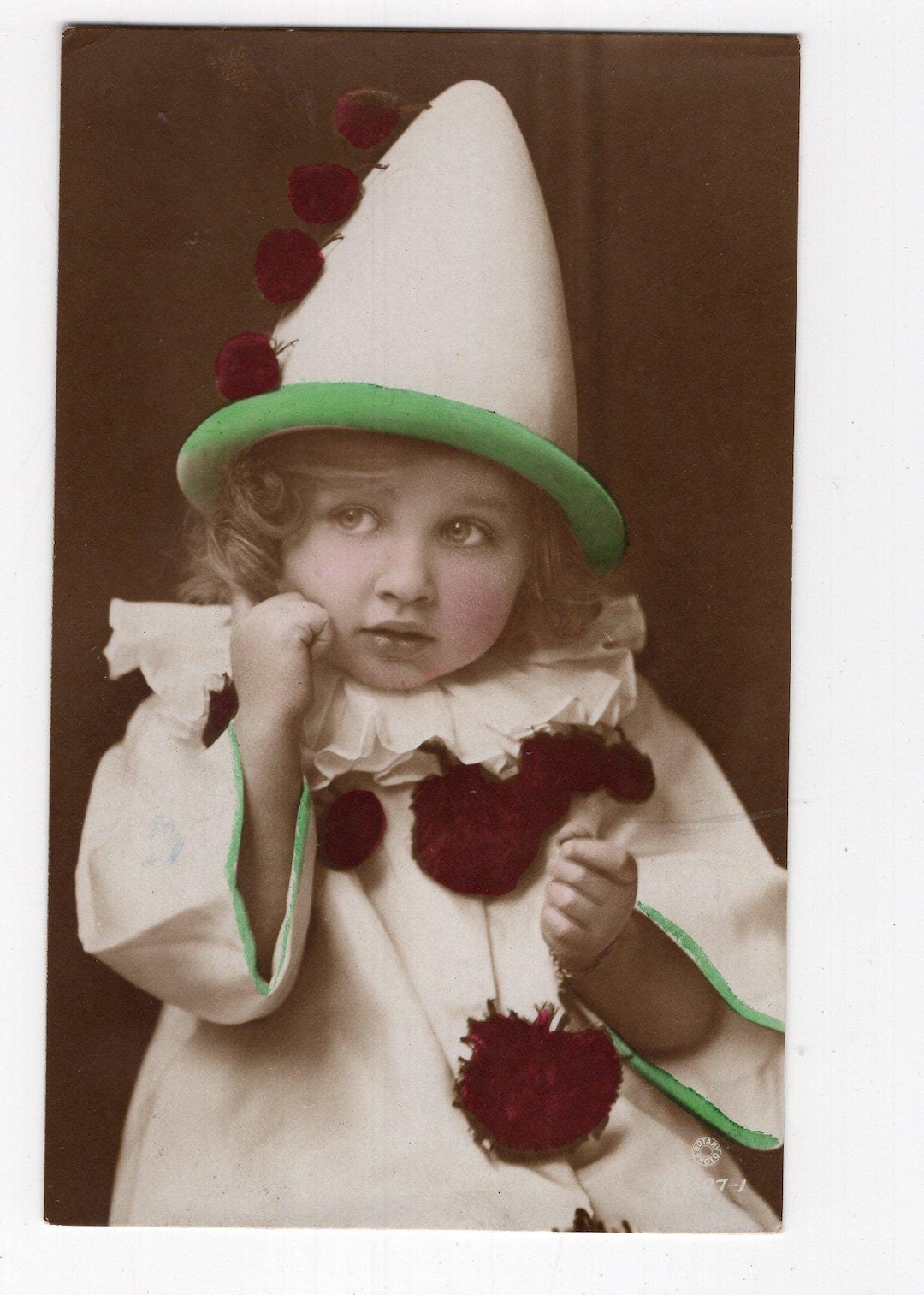 Antique Pierrot Photo Postcard, Little Girl Pierette, Children, Real ...