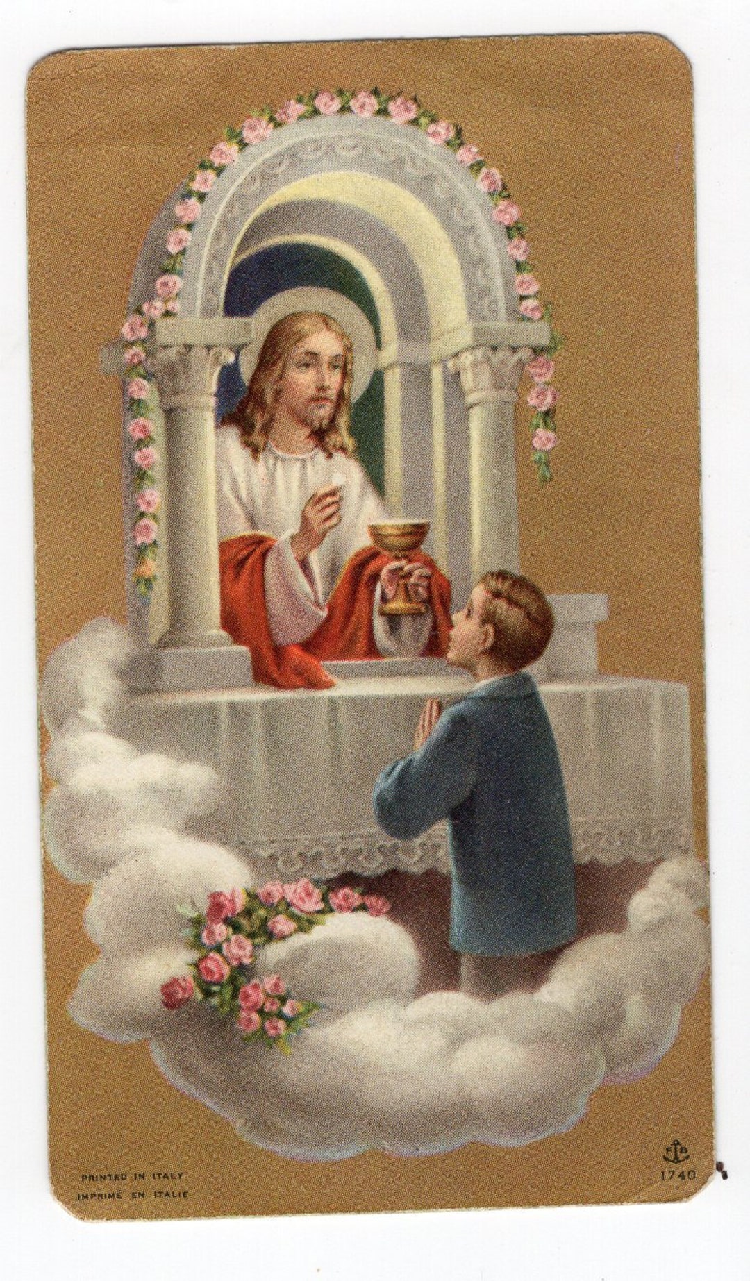 Vintage Miniature Holy Communion Card, Little Antique Prayer Card ...