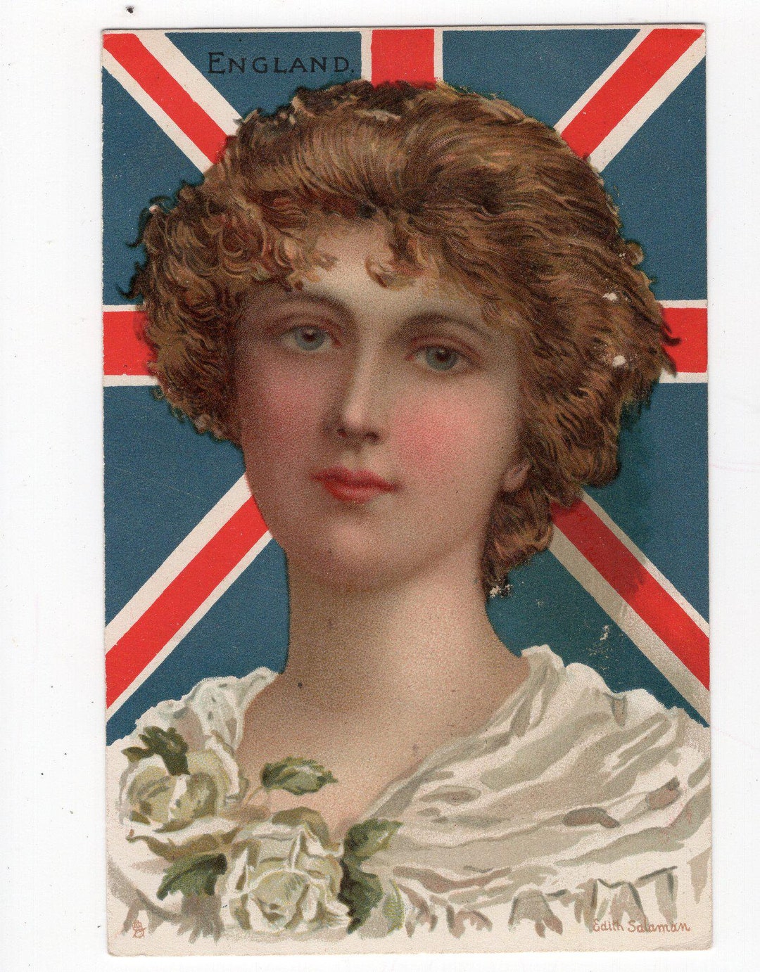 Antique Raphael Tuck Patriotic Postcard Edith Salaman Artist Signed ...