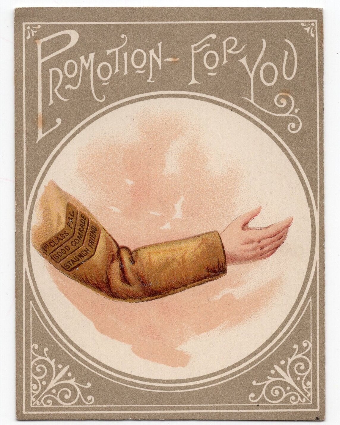 Antique Victorian Friendship Card - Military Interest, Army, WW1, Pals ...